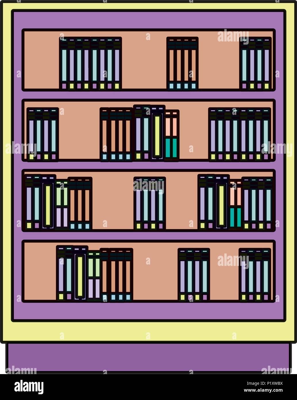 Books organized by color Stock Vector Images - Alamy