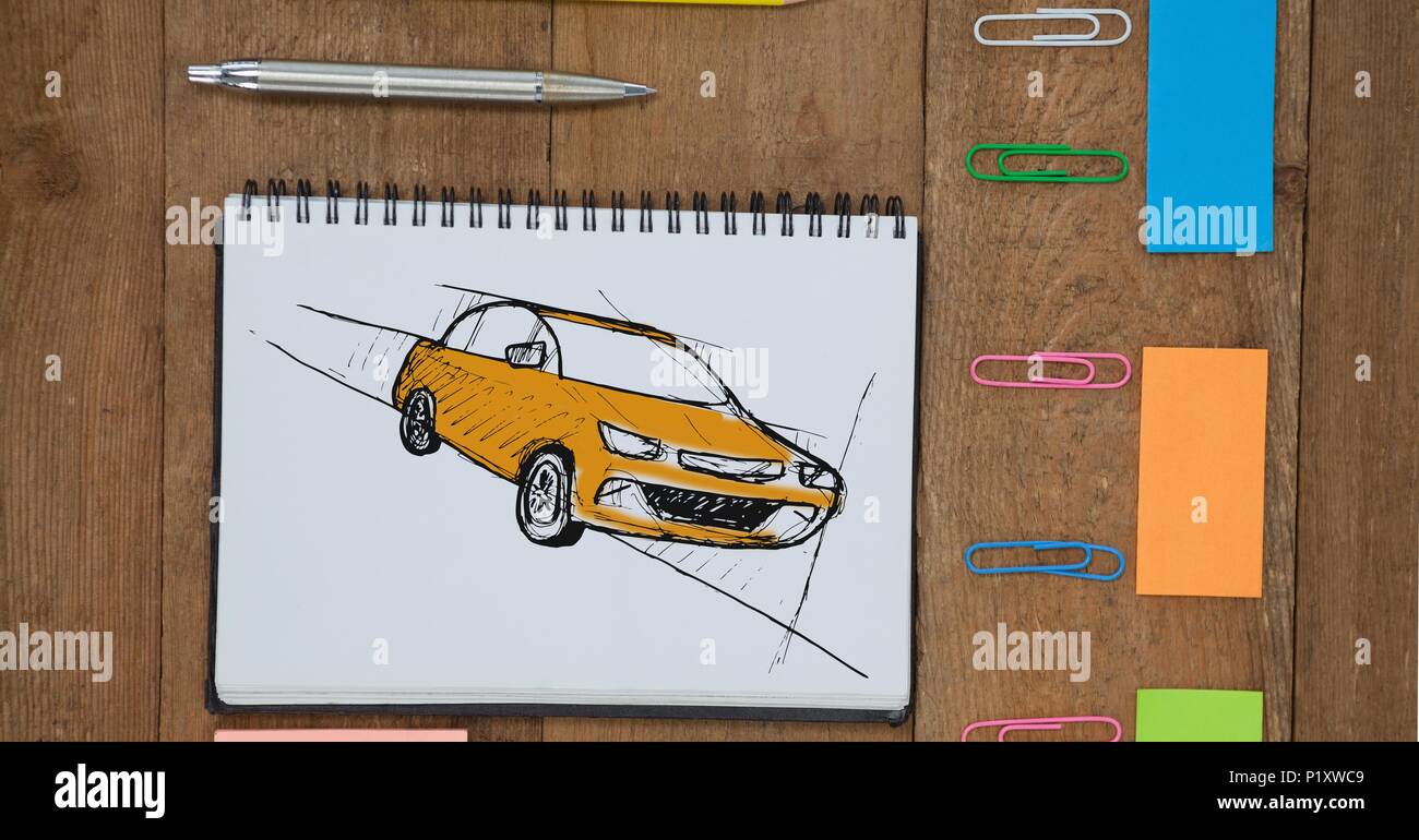 Sketch of car hand drawing Stock Photo - Alamy