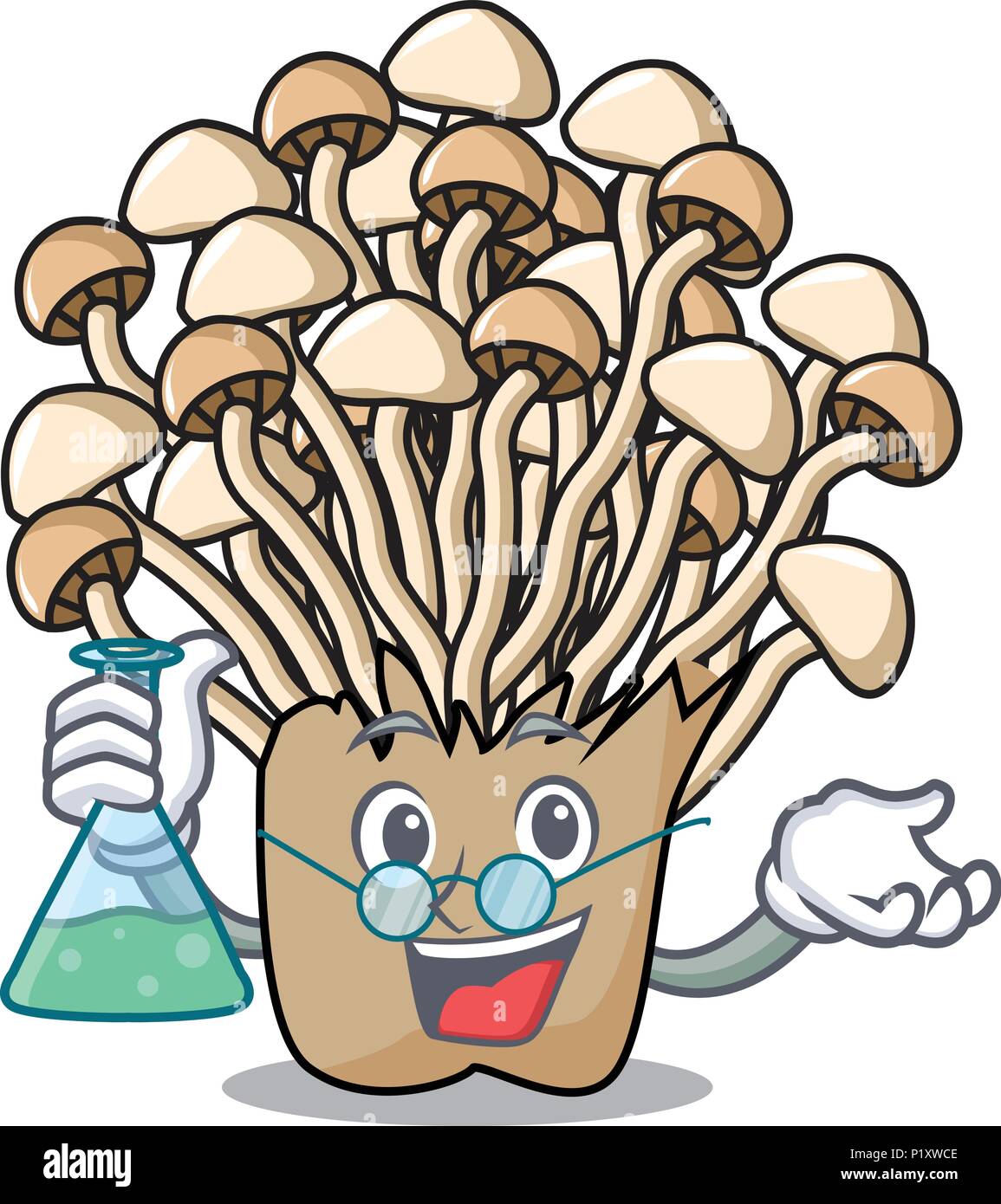 Professor enoki mushroom character cartoon Stock Vector Image & Art - Alamy
