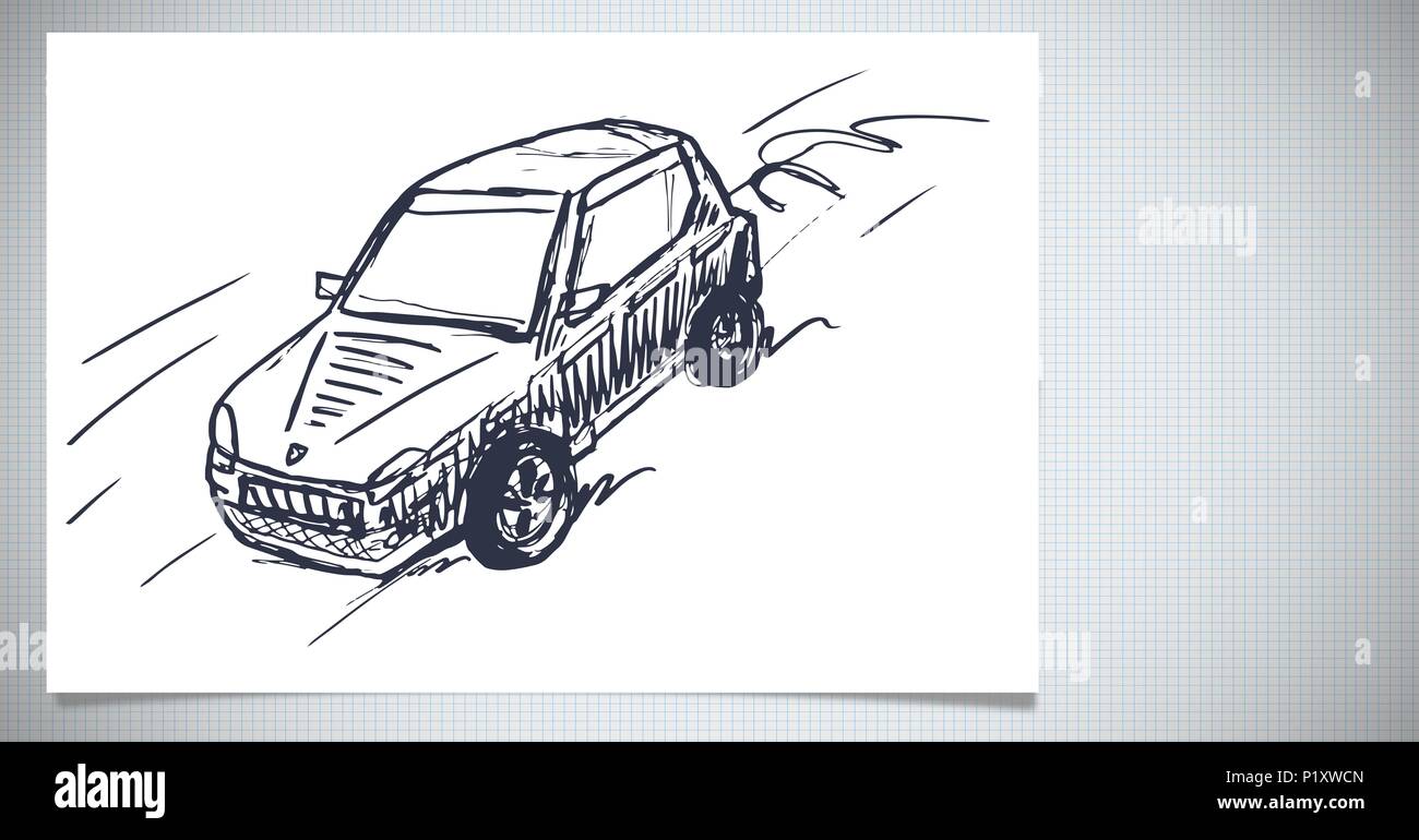 Sketch of car hand drawing Stock Photo - Alamy