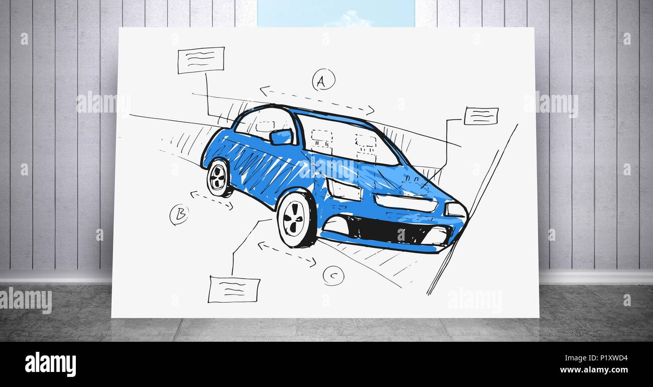Sketch of car hand drawing Stock Photo - Alamy