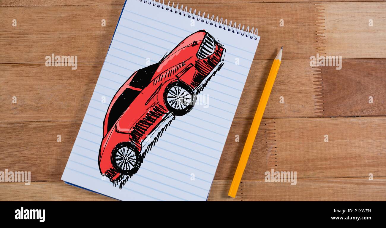Car drawing in hand hi-res stock photography and images - Alamy