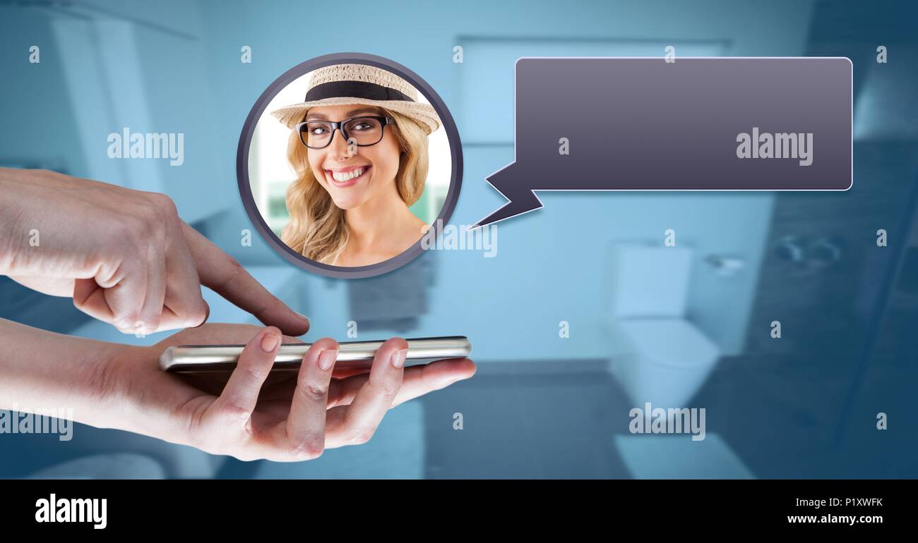Messaging App on phone in hand with chat profile Stock Photo - Alamy