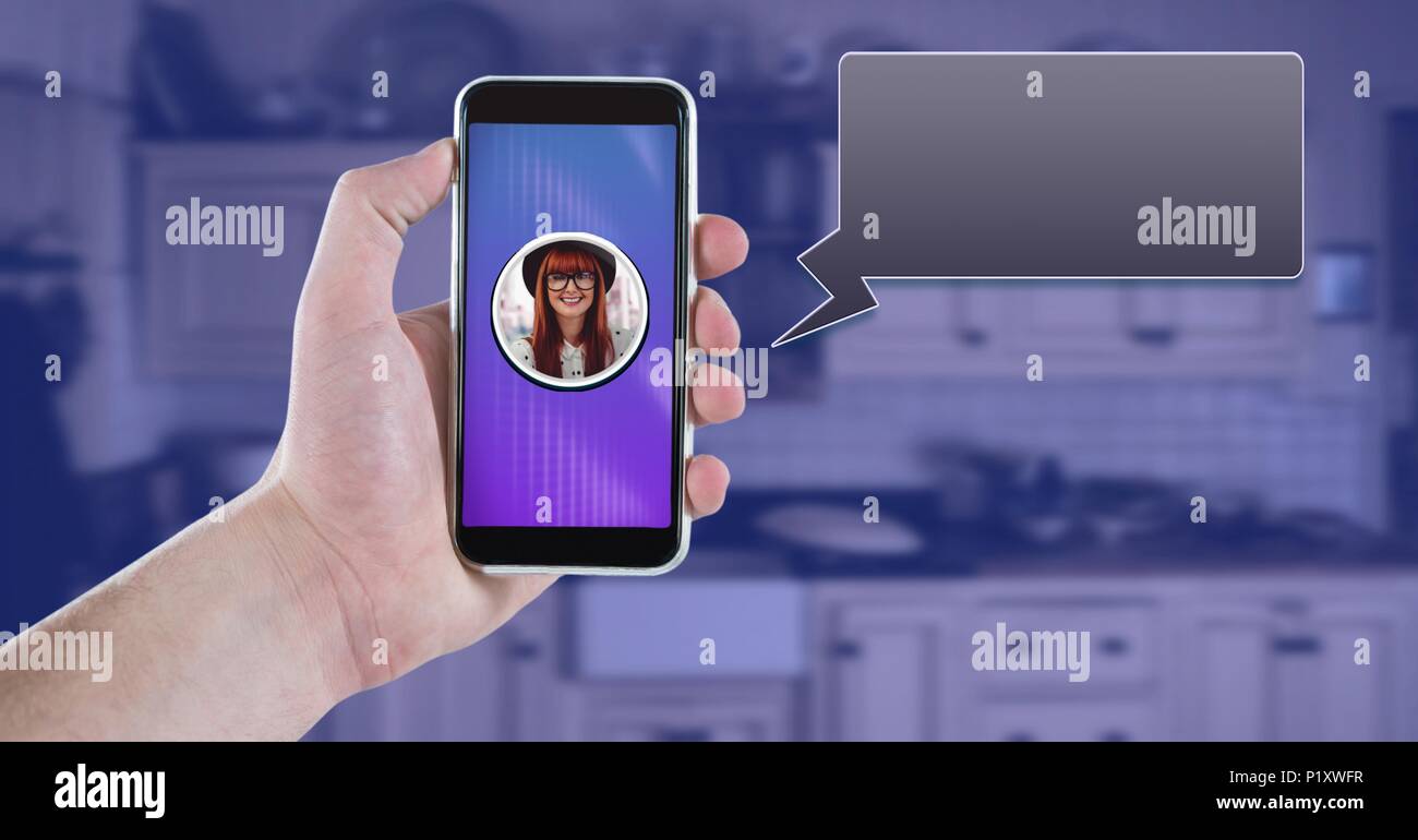 Messaging App on phone in hand with chat profile Stock Photo - Alamy