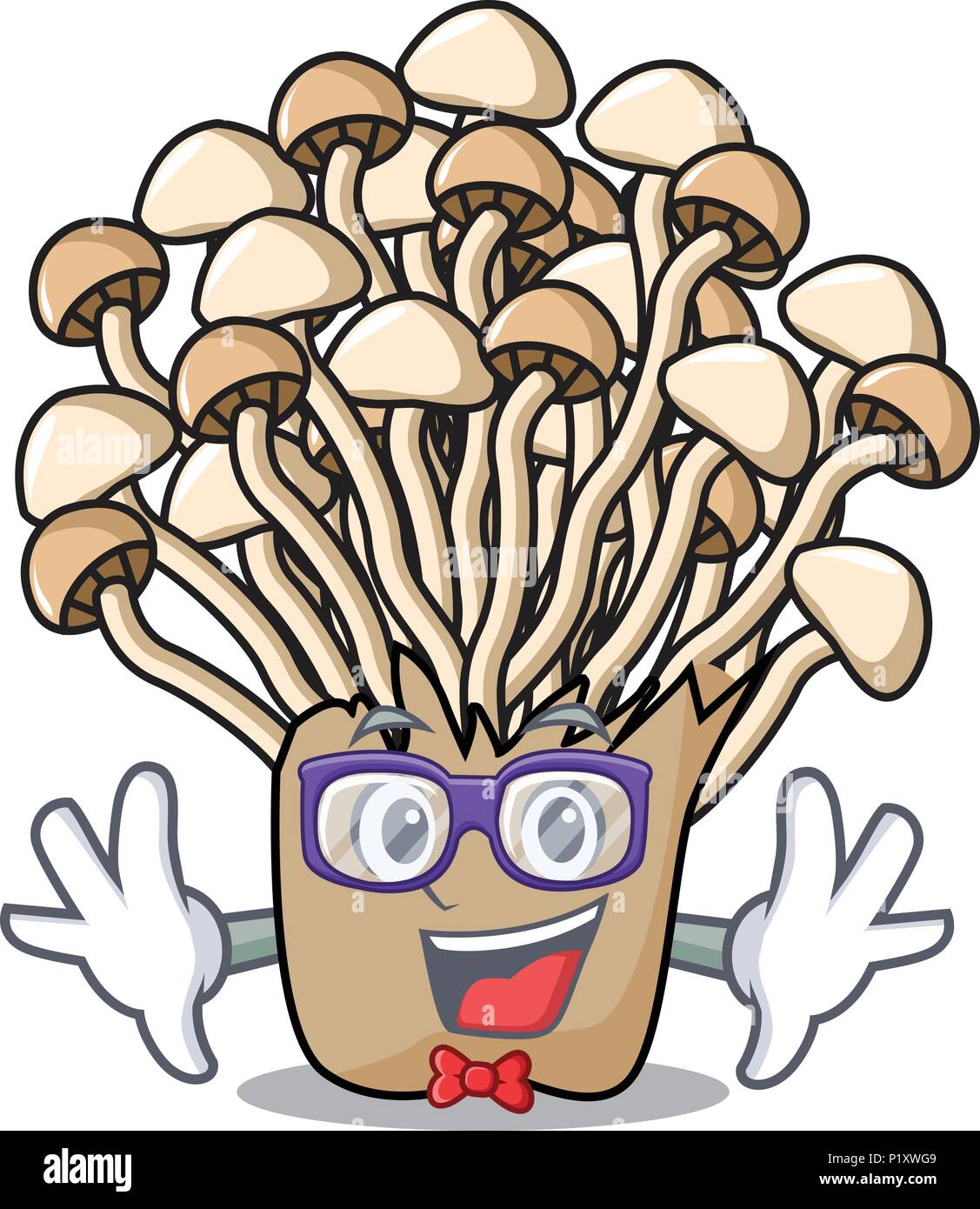Geek enoki mushroom character cartoon Stock Vector Image & Art - Alamy