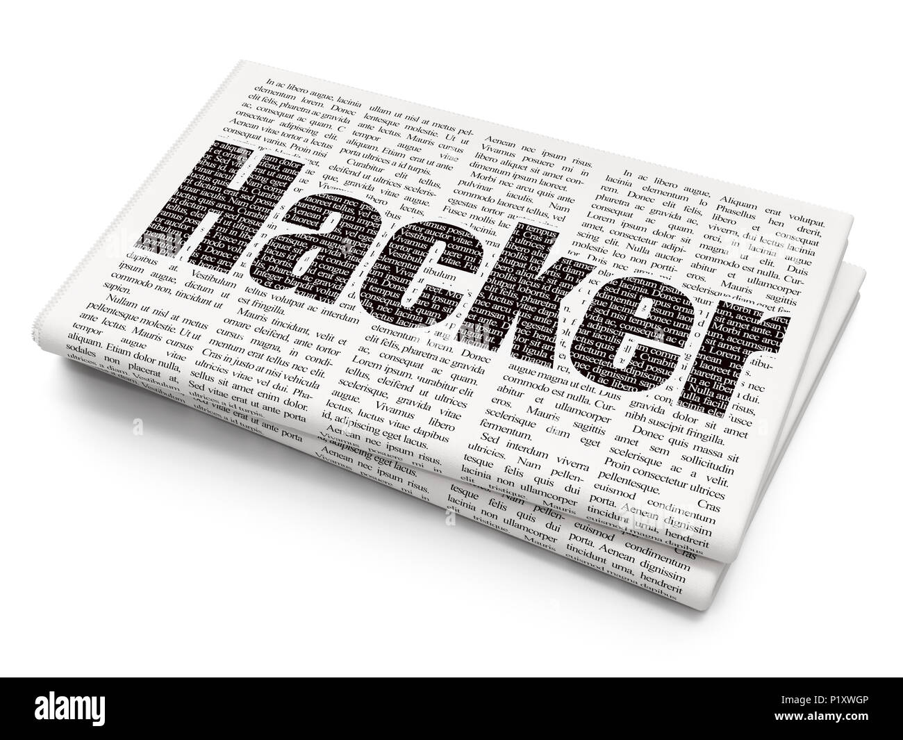 Protection concept: Hacker on Newspaper background Stock Photo - Alamy