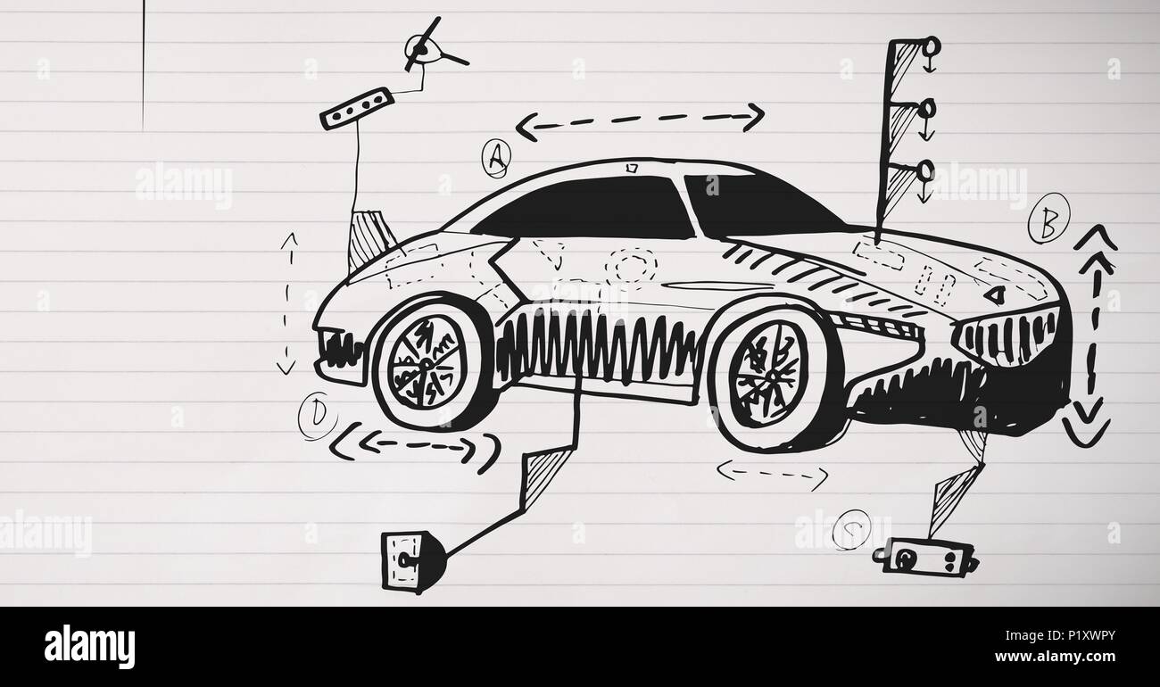 Sketch of car hand drawing Stock Photo - Alamy