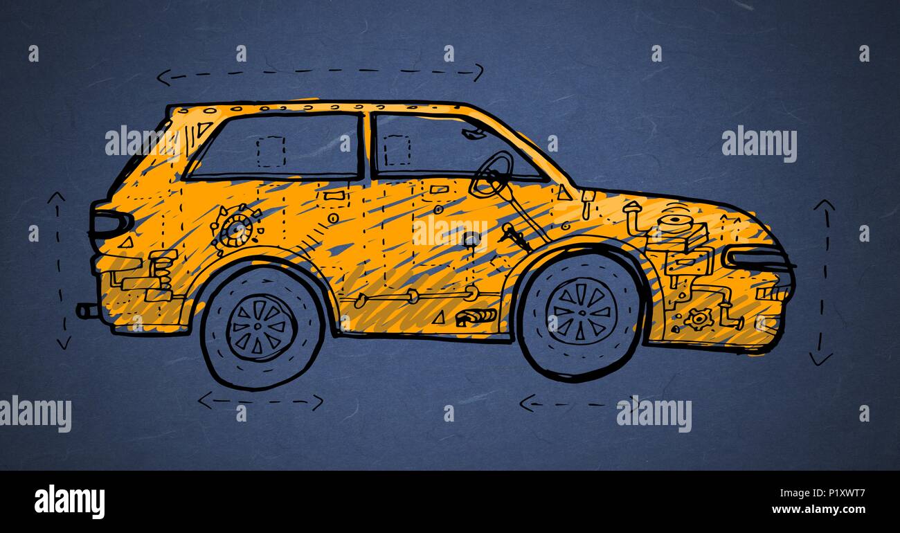 Sketch of car hand drawing Stock Photo - Alamy