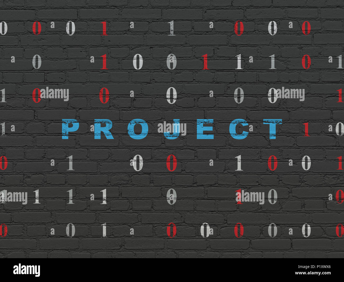 Finance concept: Project on wall background Stock Photo - Alamy