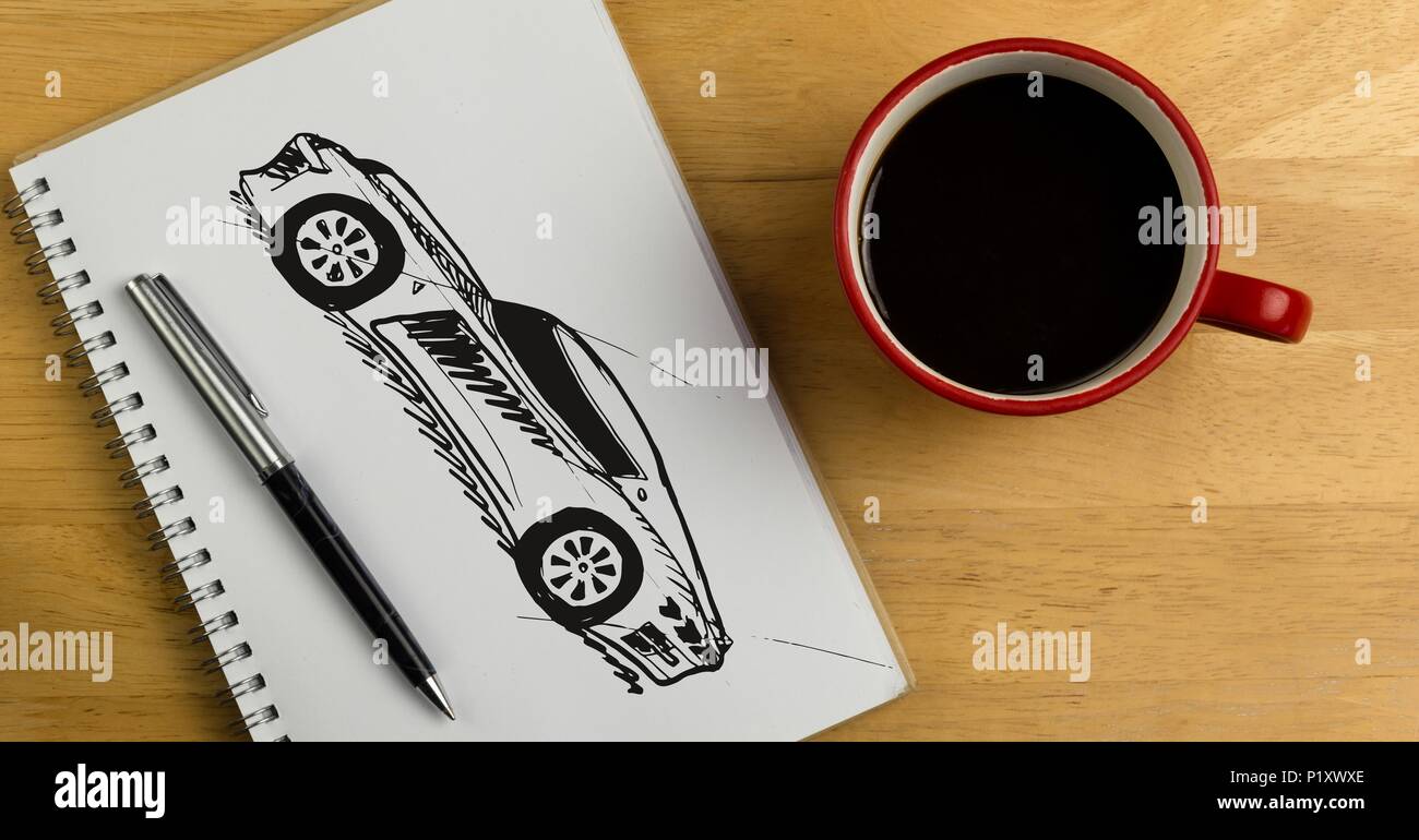 Sketch of car hand drawing Stock Photo - Alamy
