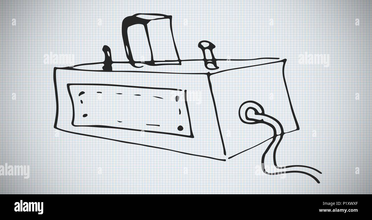 Sketch of machine hand drawing Stock Photo - Alamy