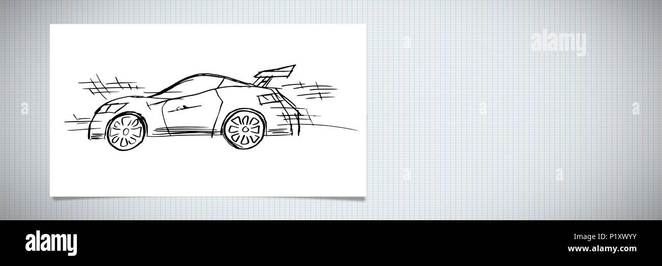 Sketch of car hand drawing Stock Photo - Alamy