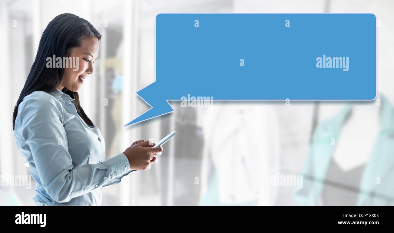 Woman chat bubble smartphone hi-res stock photography and images - Alamy