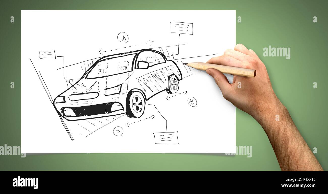 Technical drawing car hi-res stock photography and images - Alamy