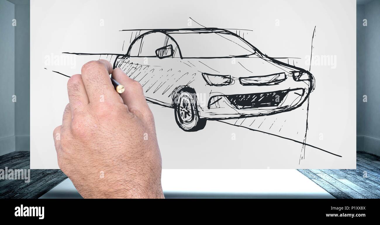 Hand drawing car transport design hi-res stock photography and images ...