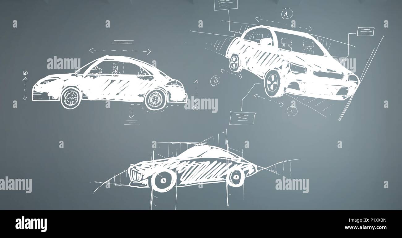 Sketch of cars hand drawing Stock Photo - Alamy