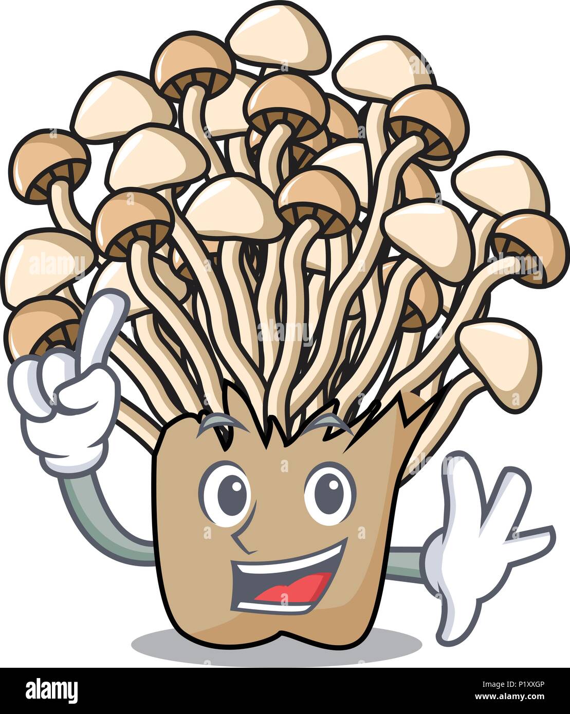 Finger enoki mushroom mascot cartoon Stock Vector Image & Art - Alamy