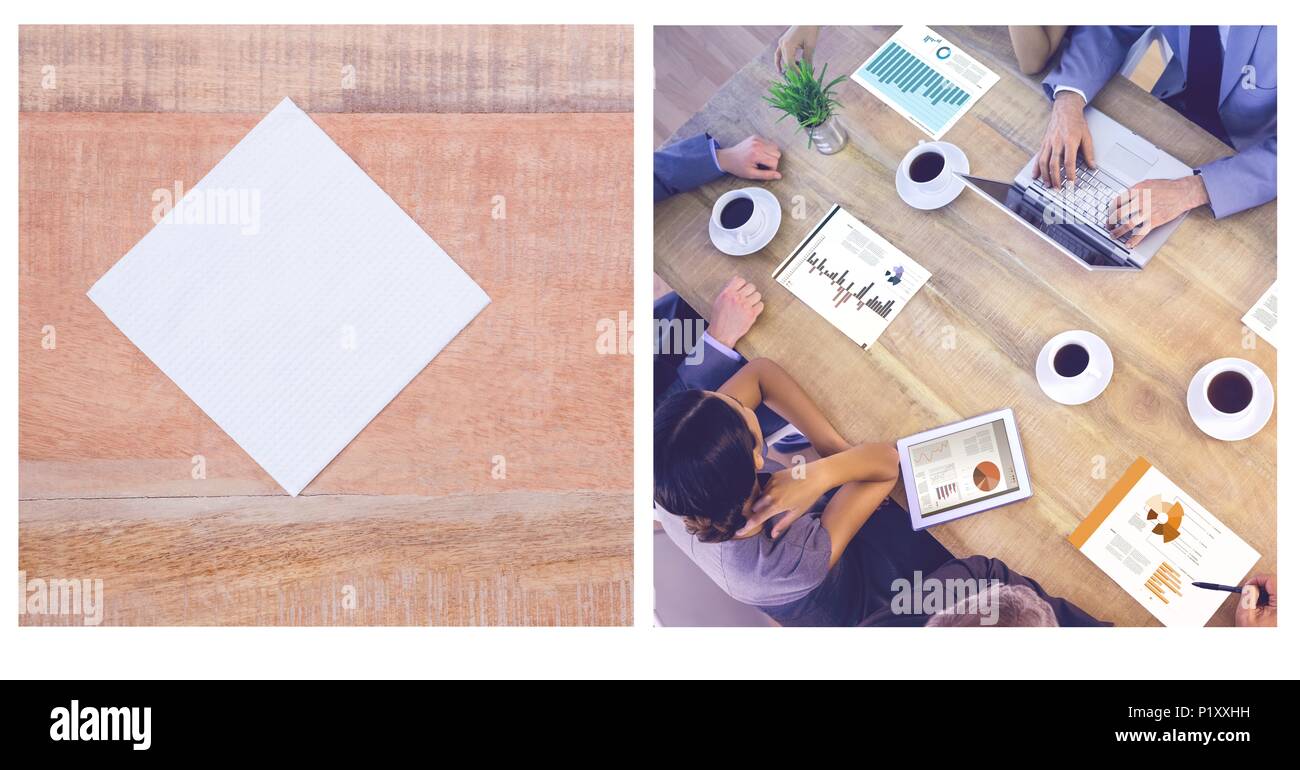 Teamwork meeting collage Stock Photo - Alamy