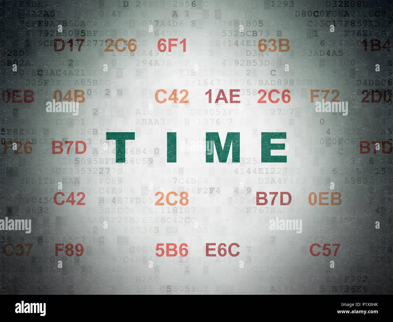 Time concept: Time on Digital Data Paper background Stock Photo - Alamy