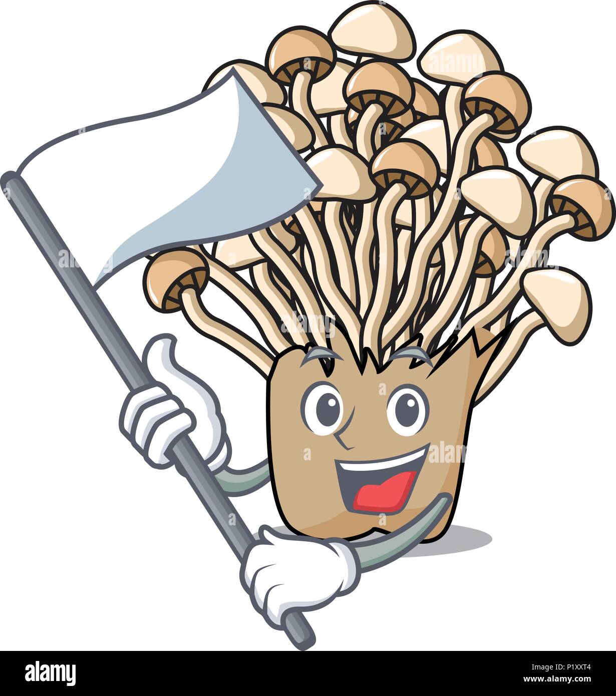 With flag enoki mushroom mascot cartoon Stock Vector Image & Art - Alamy