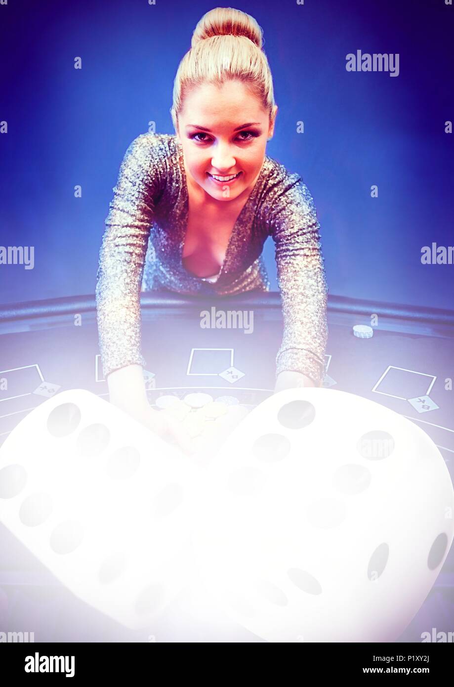 Woman playing craps hi-res stock photography and images - Alamy