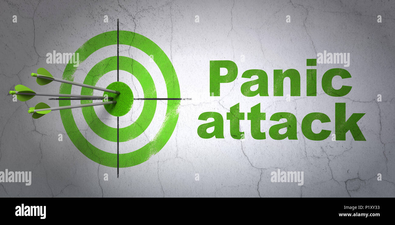 Medicine concept: target and Panic Attack on wall background Stock ...