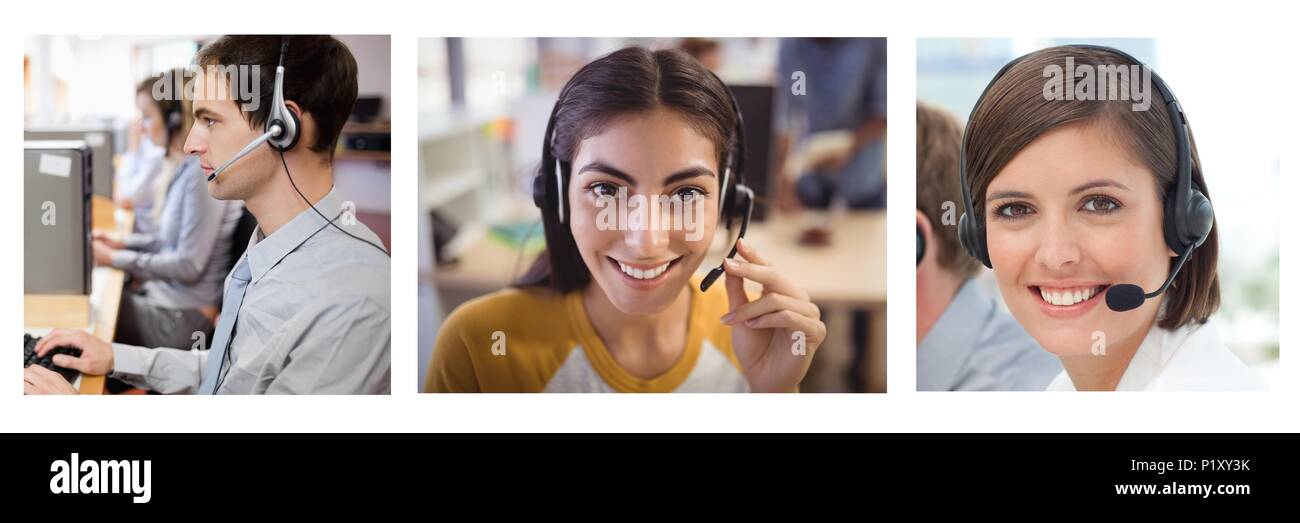 Call center team happy hi-res stock photography and images - Alamy