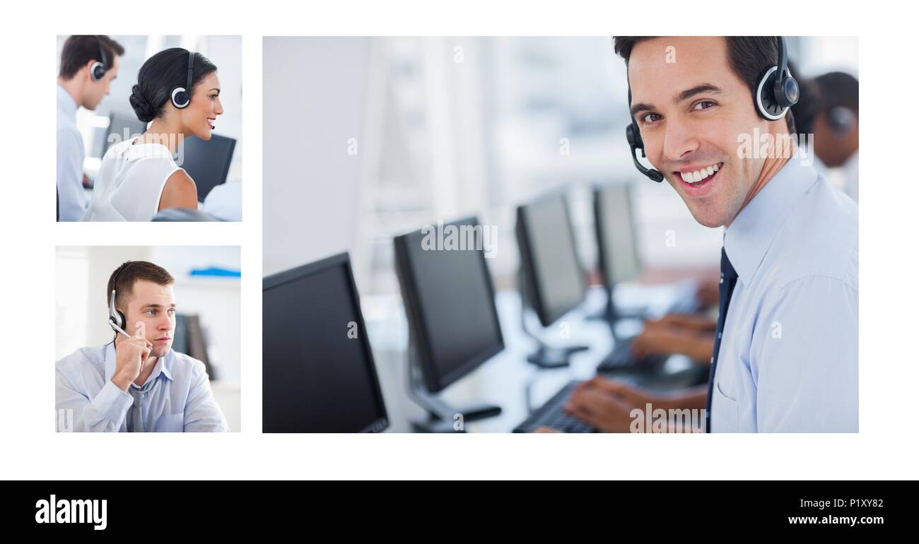 Young man customer support Cut Out Stock Images & Pictures - Alamy