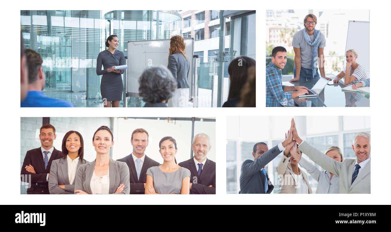 Teamwork business meeting collage Stock Photo - Alamy