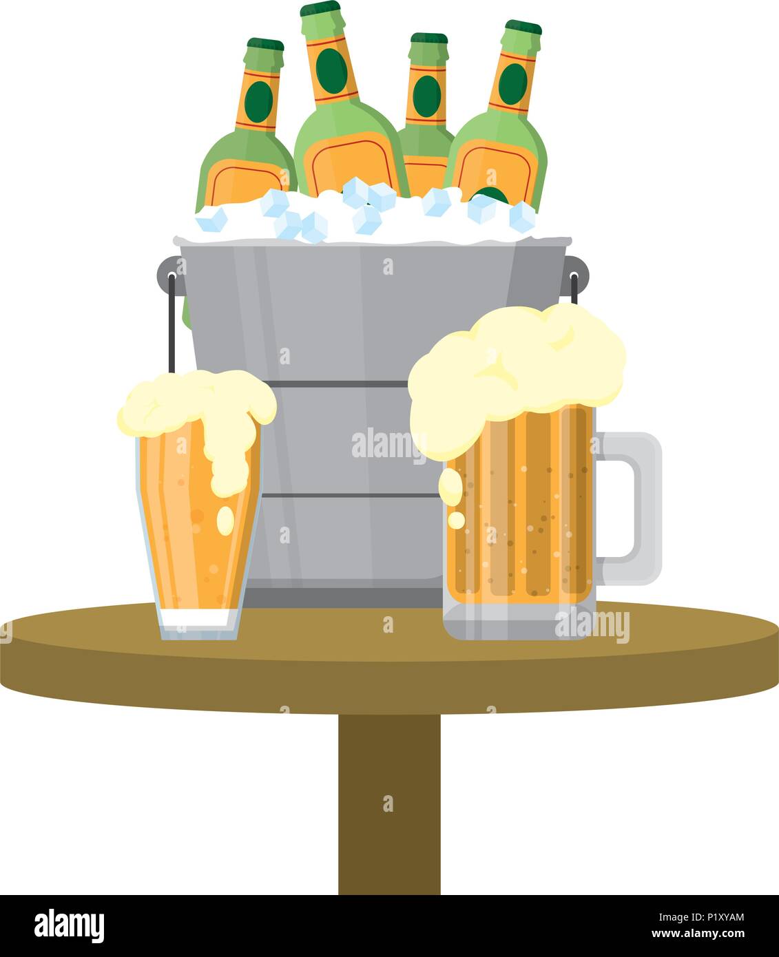 Bucket of bottles Stock Vector Images - Alamy