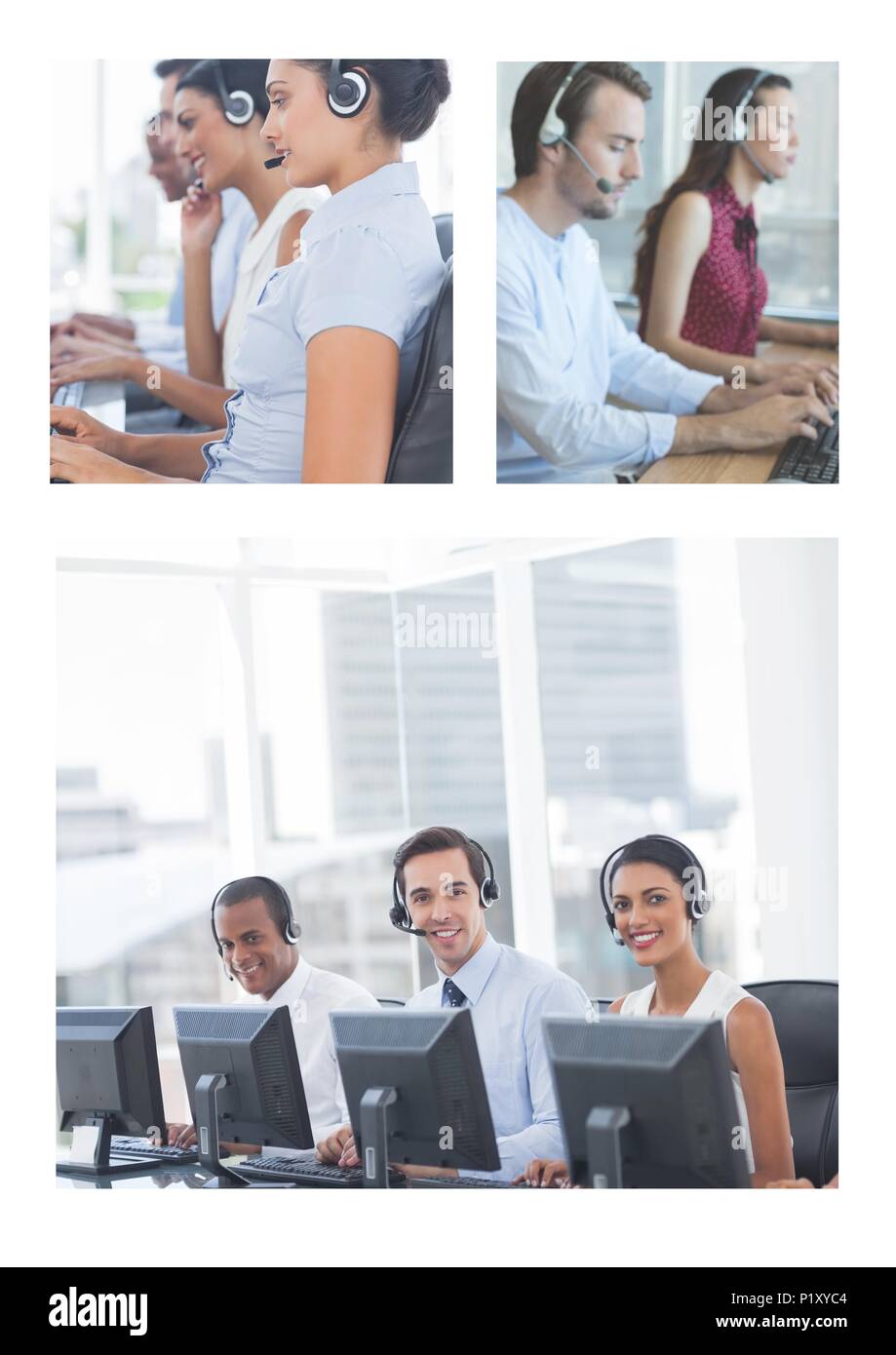 Collage business team work hi-res stock photography and images - Alamy