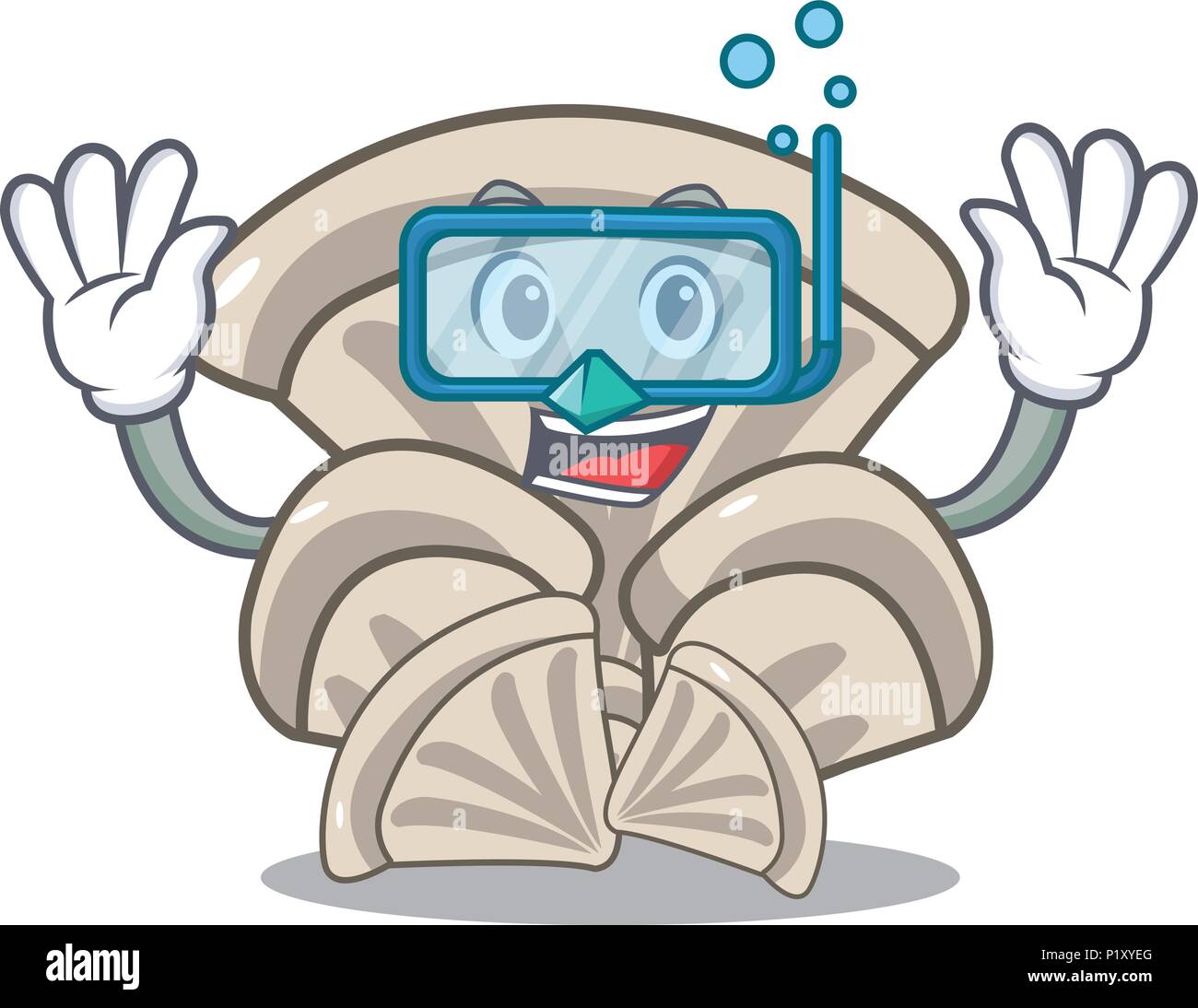 Diving oyster character cartoon hi-res stock photography and images - Alamy