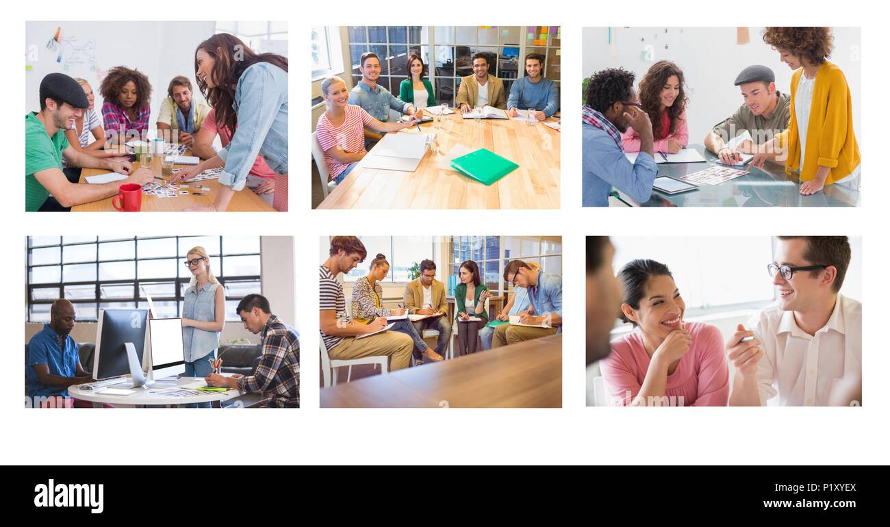 Teamwork meeting collage Stock Photo - Alamy