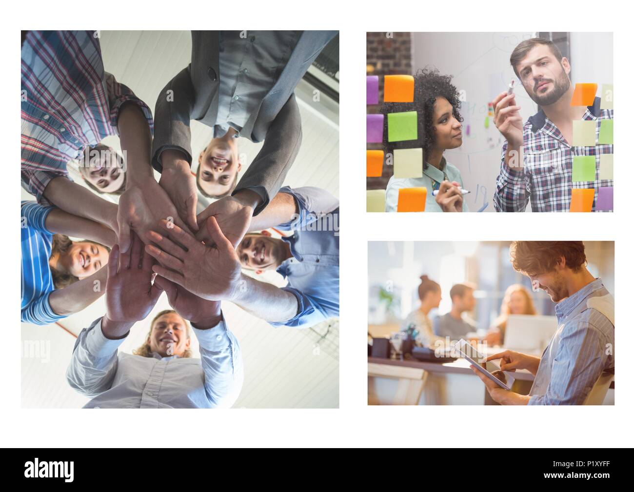 Teamwork meeting collage Stock Photo - Alamy