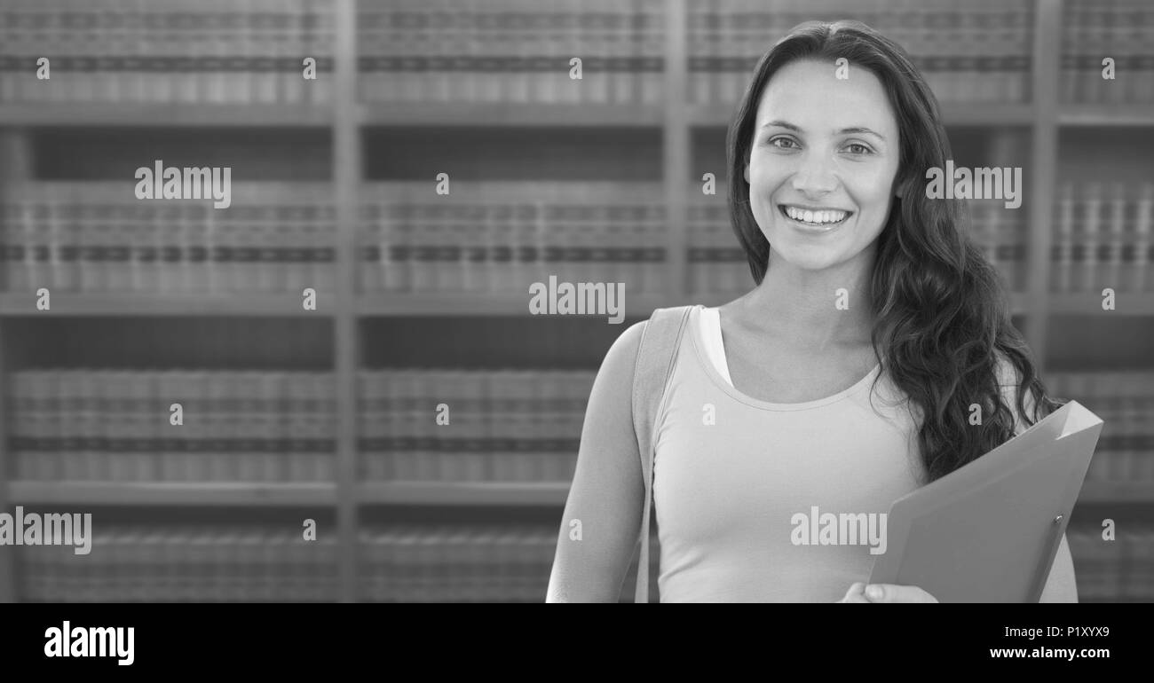 Female university student library Black and White Stock Photos & Images ...