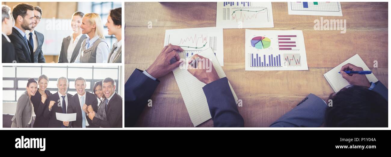 Teamwork business meeting collage Stock Photo - Alamy