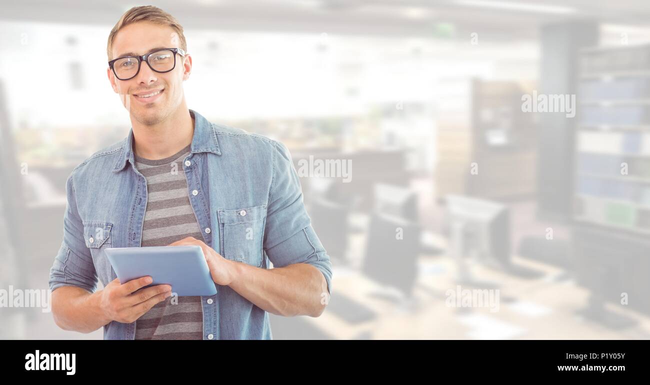 Student man in education library Stock Photo - Alamy