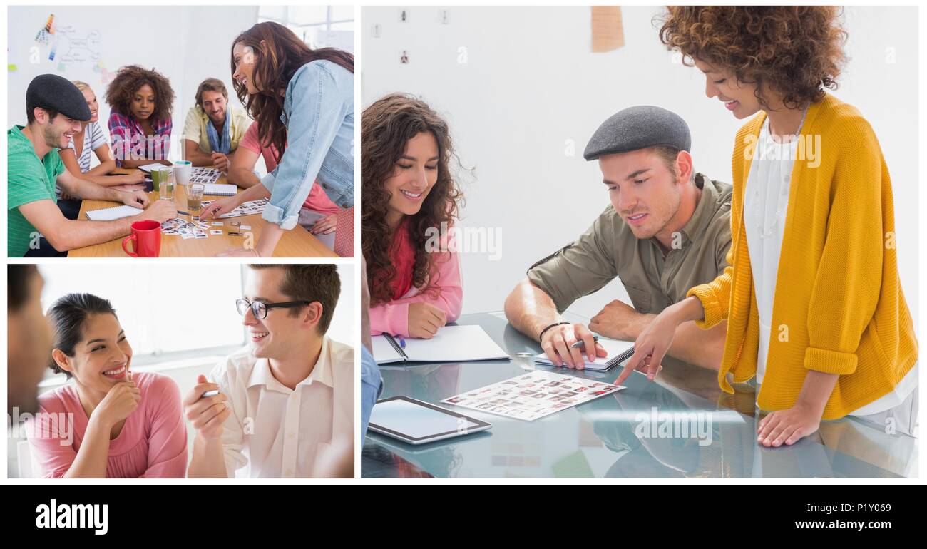 Teamwork meeting collage Stock Photo - Alamy