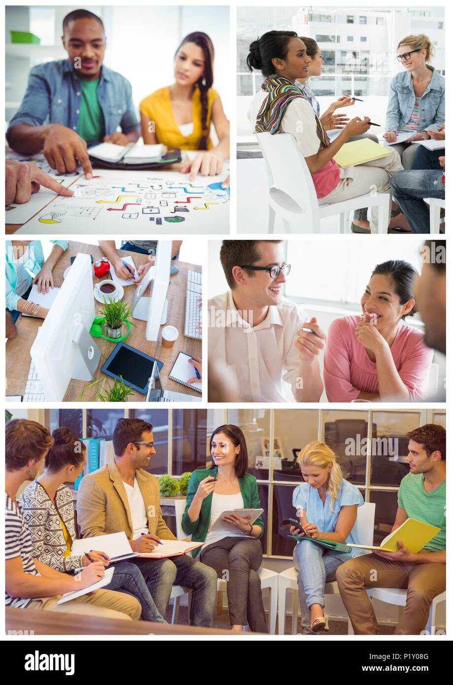 Teamwork meeting collage Stock Photo - Alamy