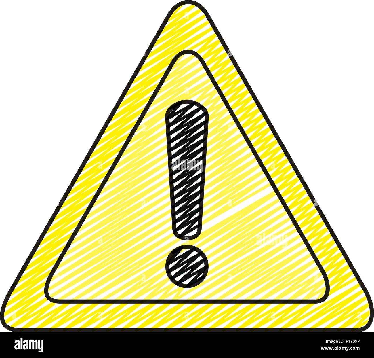 doodle darger caution emblem and warning symbol Stock Vector Image ...