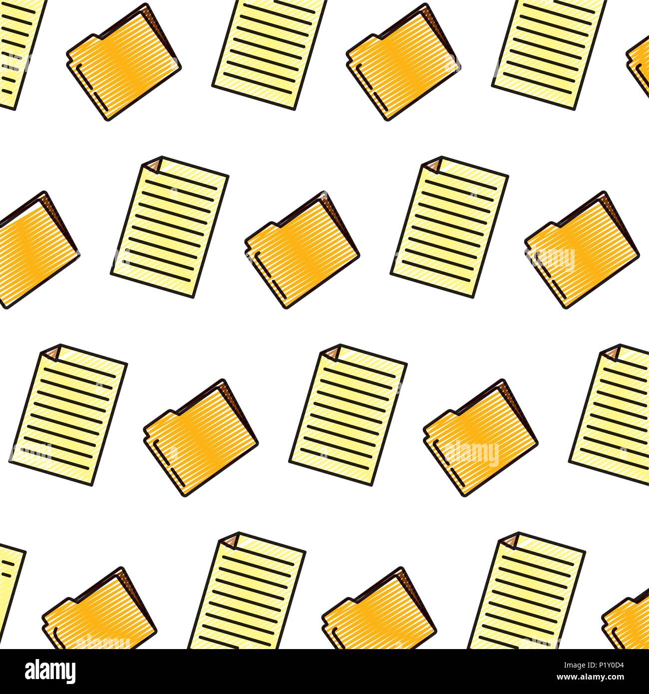 doodle folder file and document paper background Stock Vector Image ...