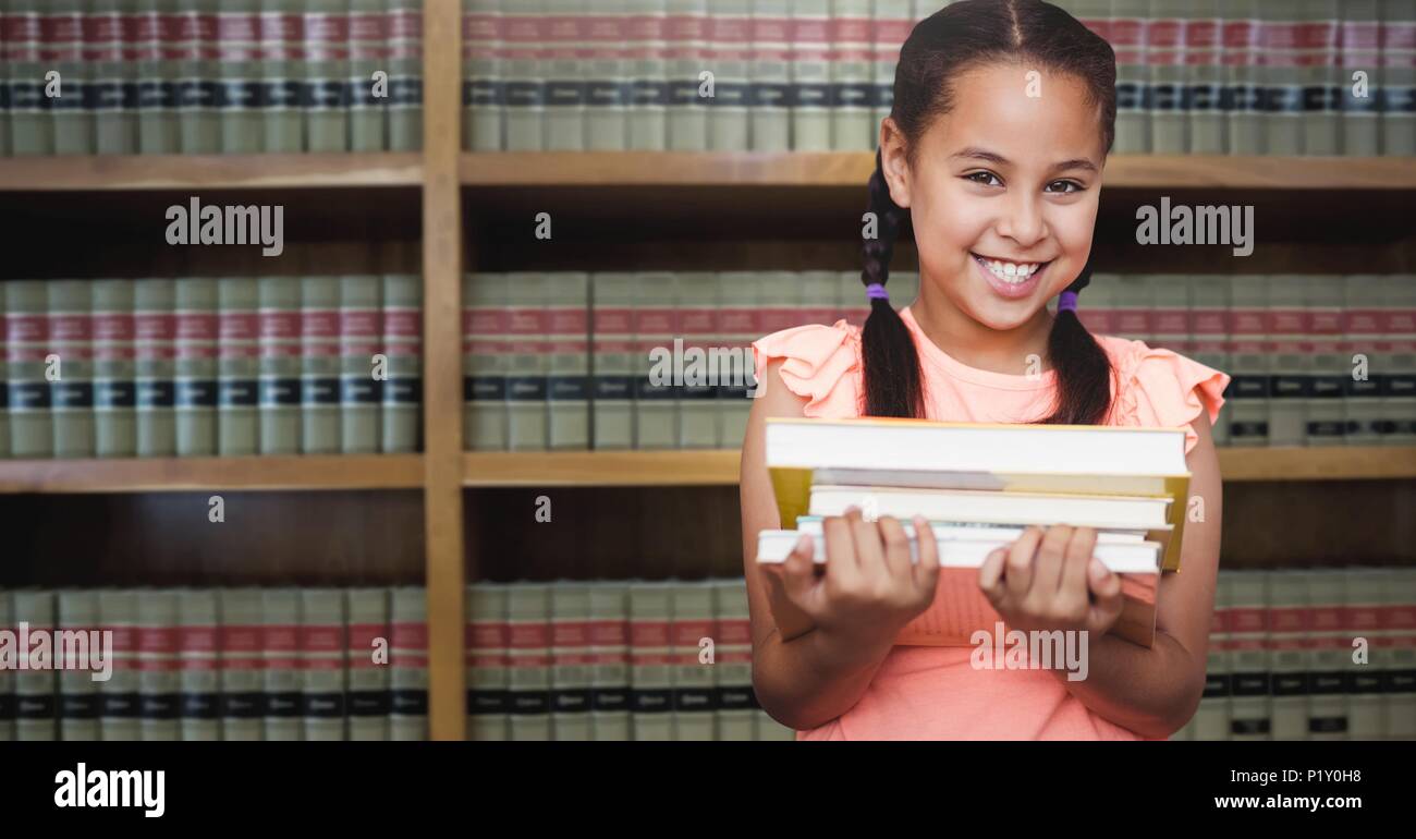 School girl in education library Stock Photo - Alamy