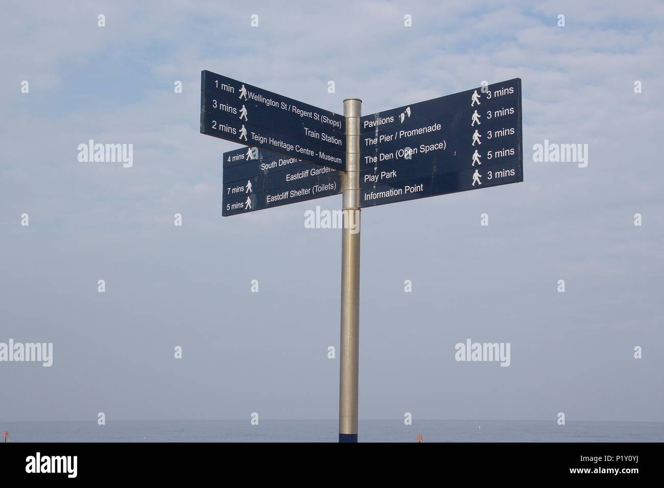 Walking distances sign hi-res stock photography and images - Alamy