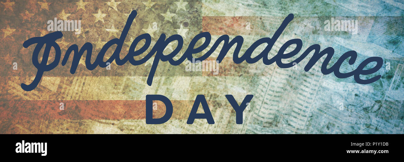 Composite image of independence day text against white background Stock ...