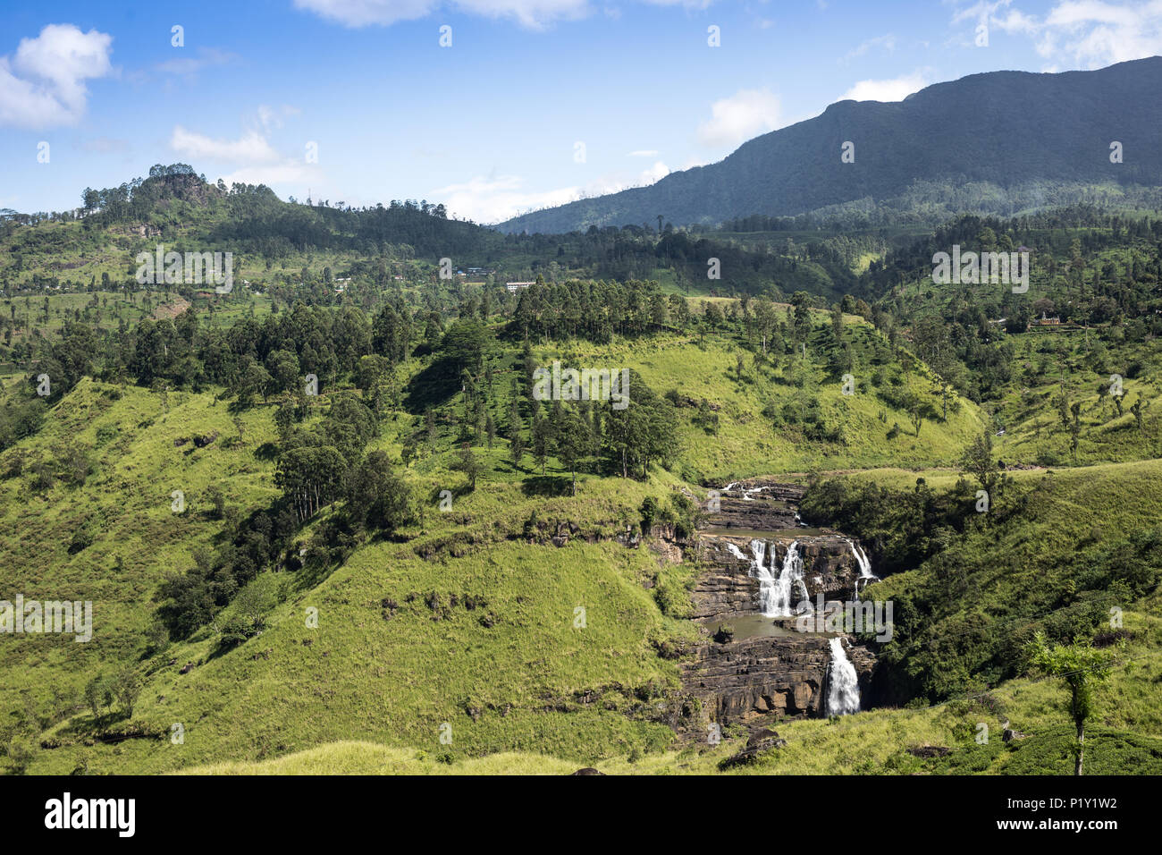 Beautifully landscape of Sri Lanka. beautiful blue sky and mountains in ...