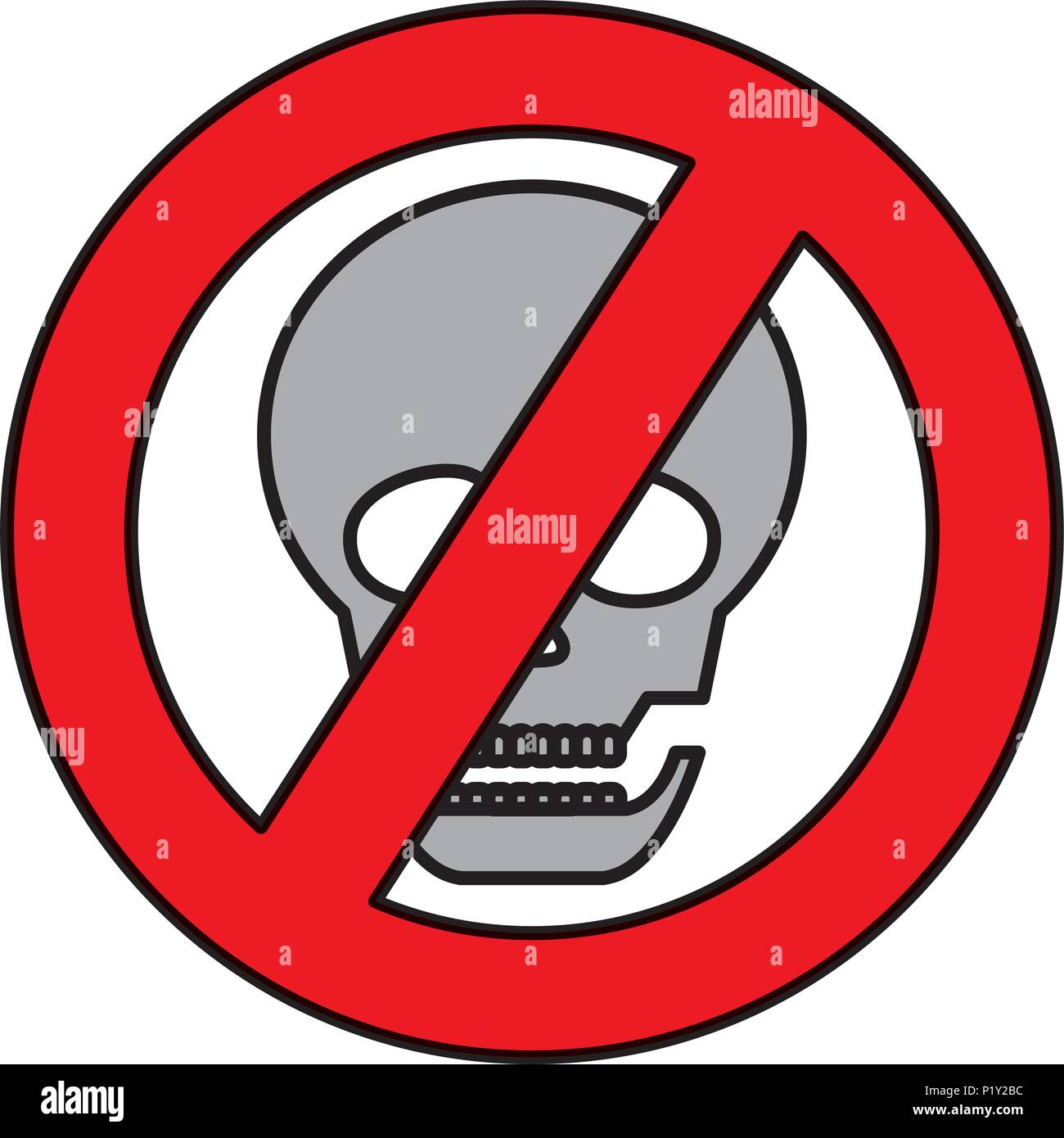 color warning skull forbidden sign alert Stock Vector Image & Art - Alamy