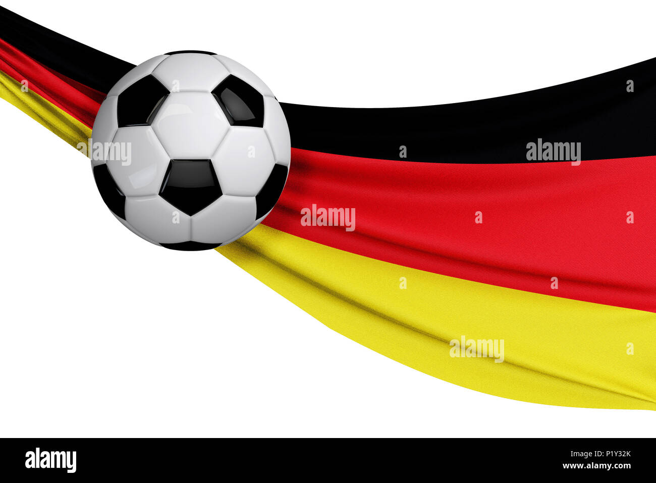 The national flag of Germany with a soccer ball. Football supporter ...