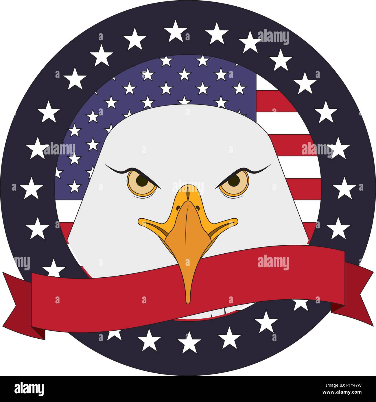 american bald eagle circular emblem vector illustration design Stock ...