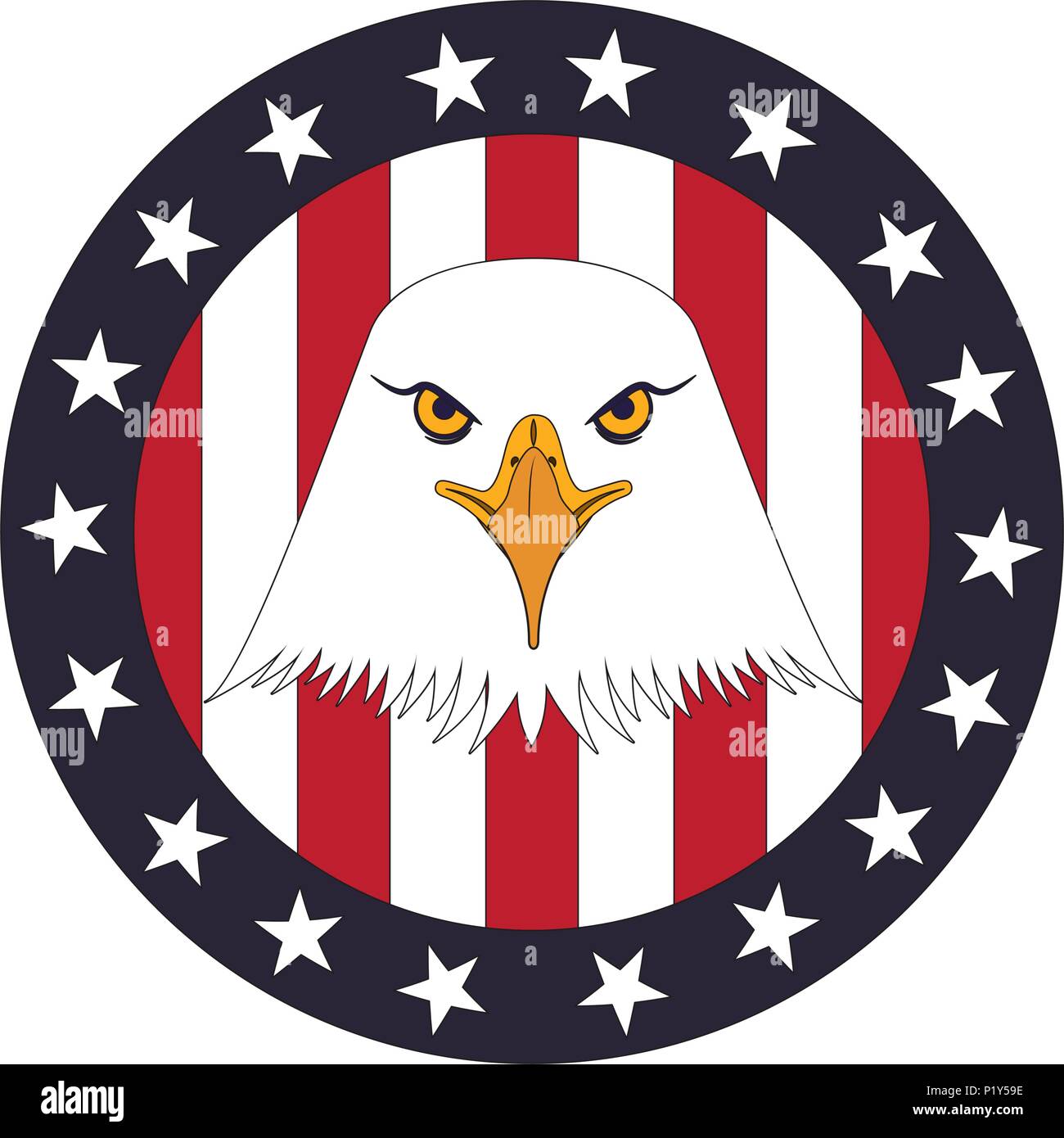 american bald eagle circular emblem vector illustration design Stock ...