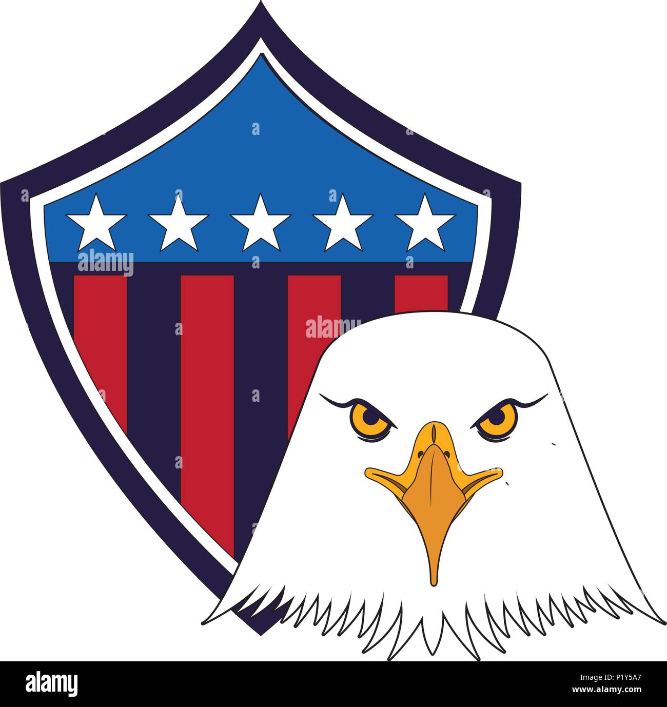 american bald eagle shield vector illustration design Stock Vector ...